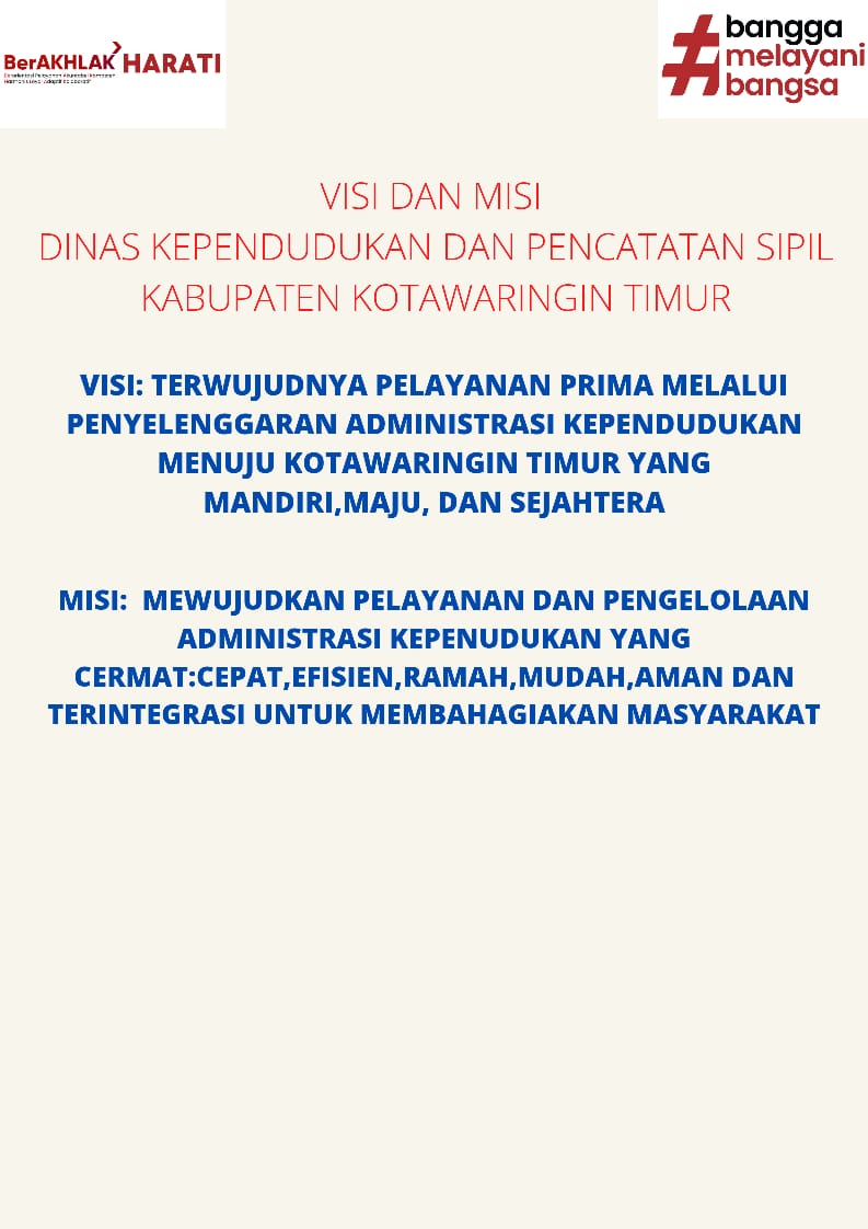 VISI,MISI, DAN MOTTO – Dinas Kependudukan dan Pencatatan Sipil ...